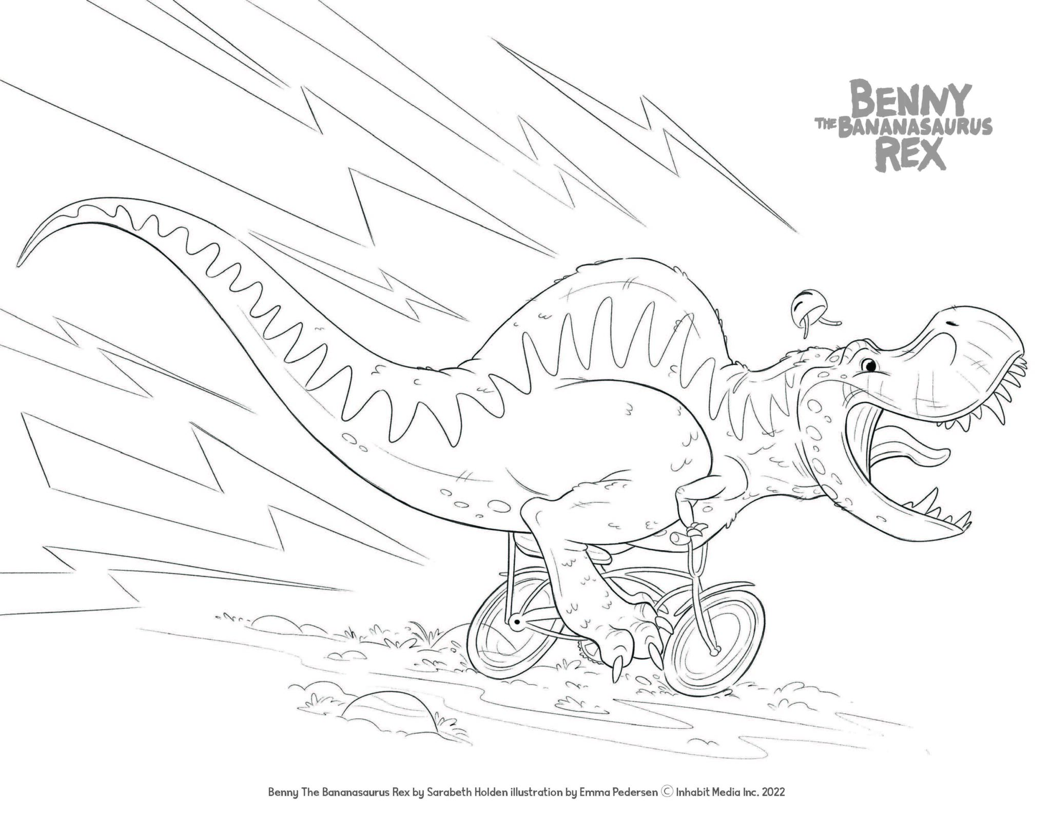 Benny the Bananasaurus Rex Colouring Pages