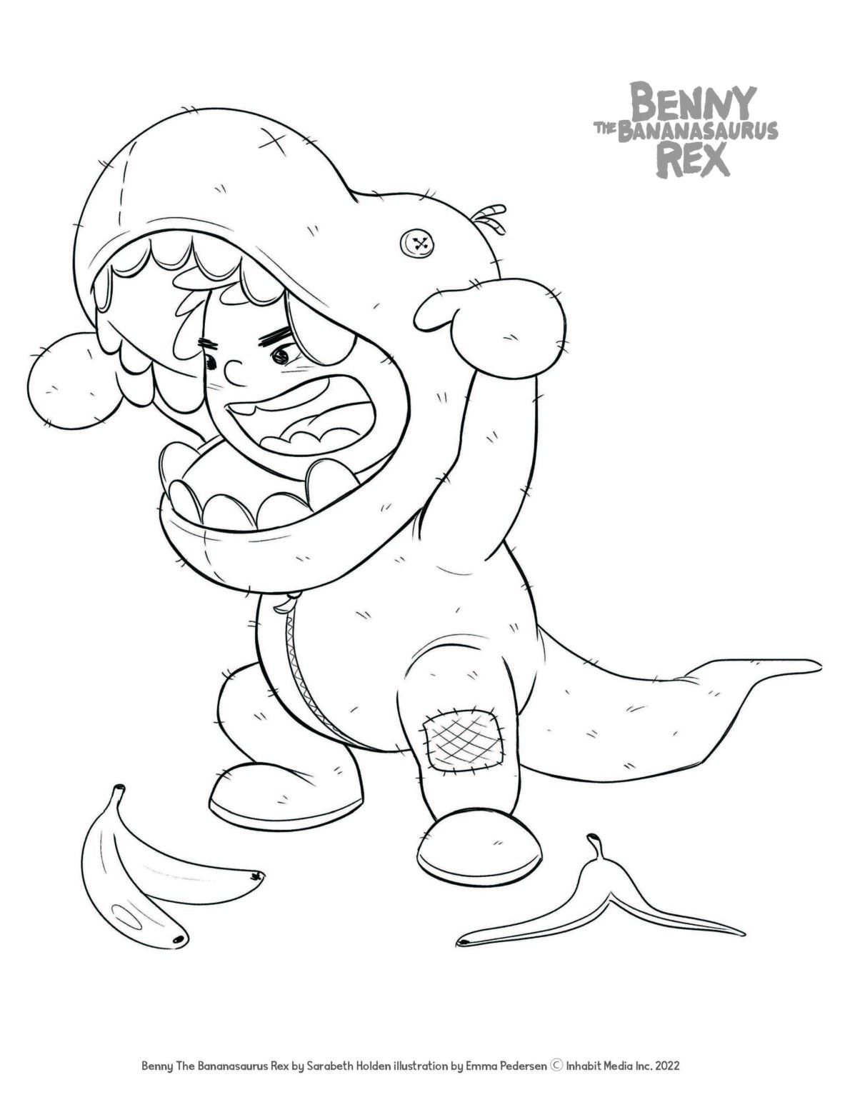 Benny the Bananasaurus Rex Colouring Pages