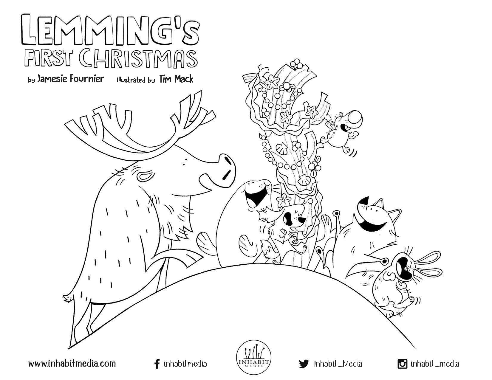 Lemming’s First Christmas Colouring Pages